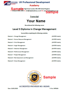 View Sample Certificates - UK Professional Development Academy