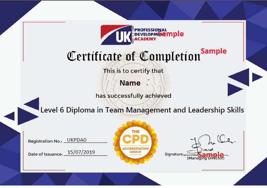 View Sample Certificates - UK Professional Development Academy